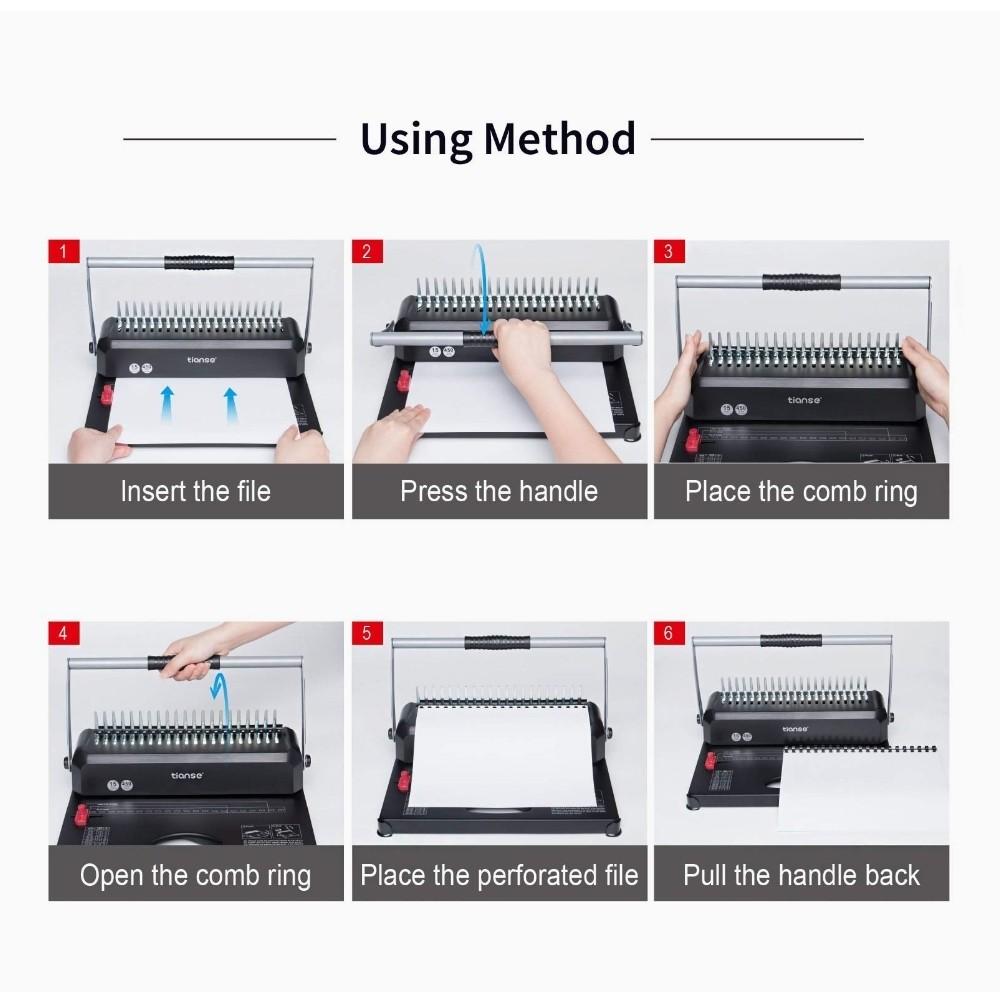 Binding Machine, TIANSE 21-Holes, 450 Sheets, Comb Binding Machine with ...