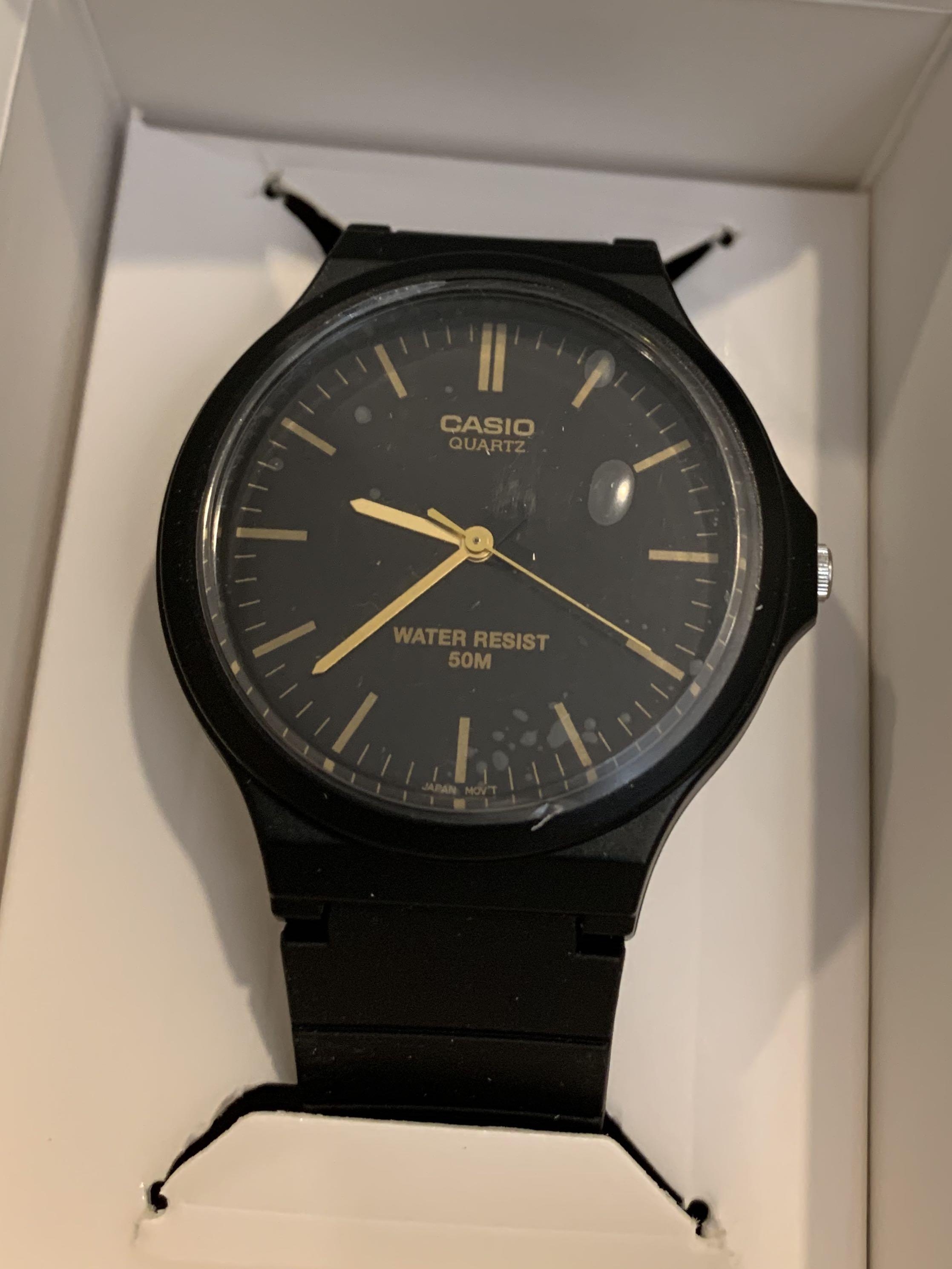 Casio Analog Watch- Black and Gold, Women's Fashion, Watches ...
