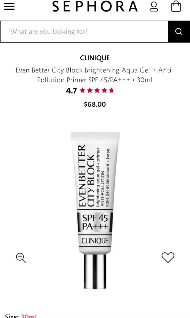 Clinique sunblock Even Better City Block Brightening Aqua Gel + Anti ...
