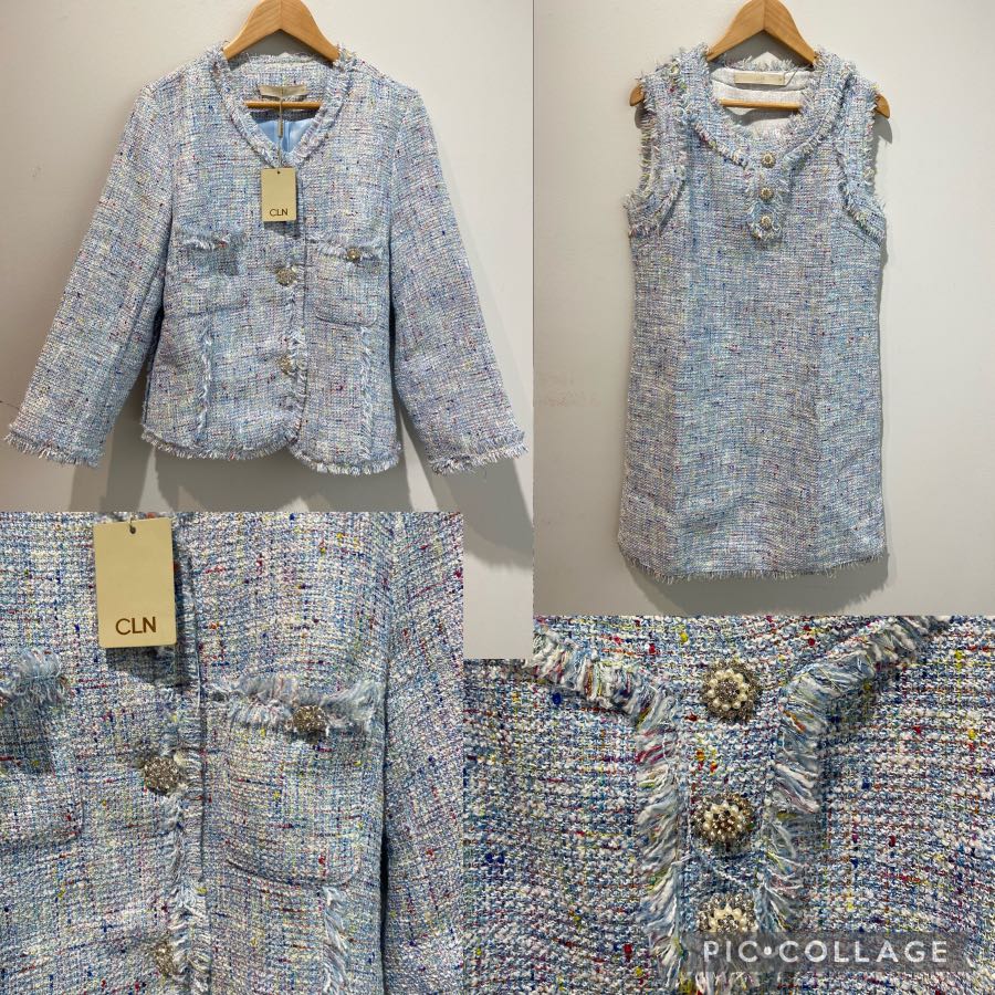 CLN Tweed Dress and Blazer, Women's Fashion, Dresses & Sets, Sets or ...