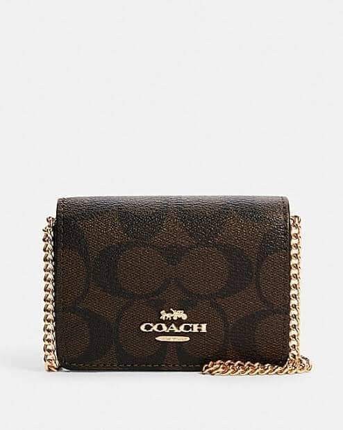 Coach Mini Wallet on Chain, Women's Fashion, Bags & Wallets, Wallets ...
