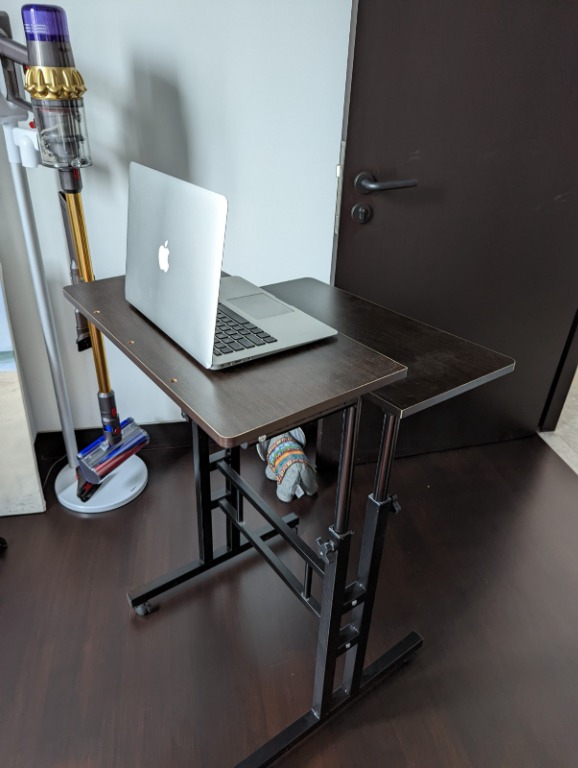 Compact WFH Standing Desk (Wooden top & Adjustable height), Furniture ...
