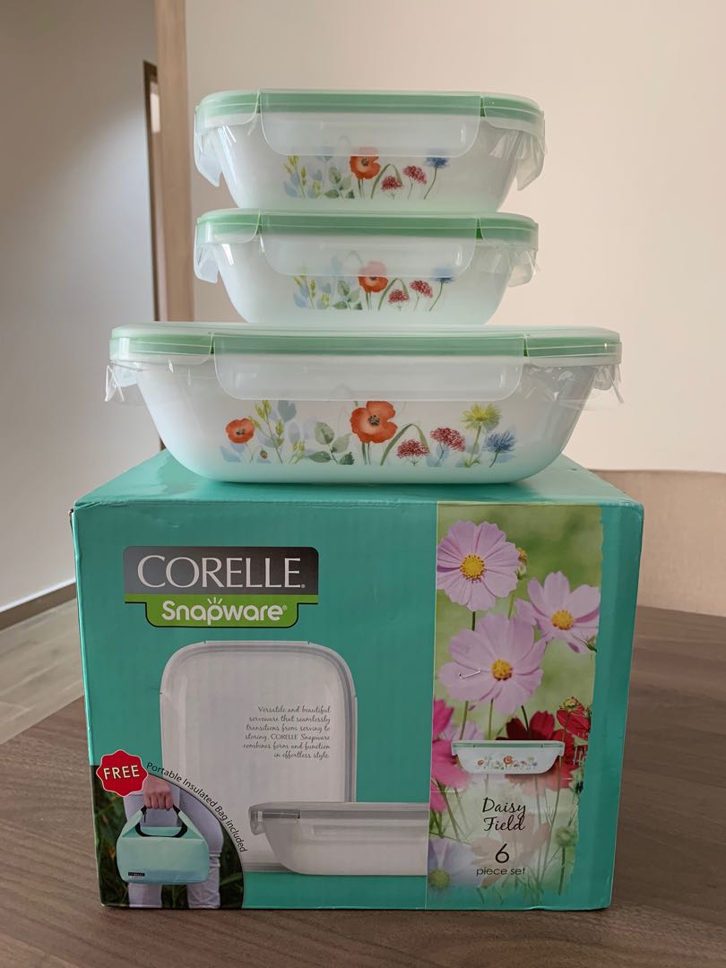 Corelle snapware Daiy Field, Furniture & Home Living, Kitchenware ...