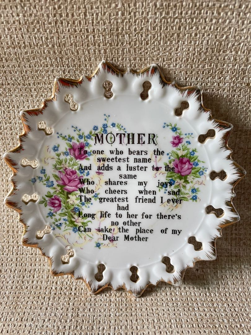 Deco plate Mother Message plate, Furniture & Home Living, Home Decor ...