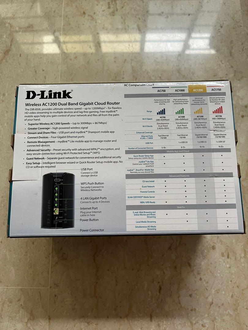 D-Link DIR-850L Wireless AC1200 Dual Band Gigabit Cloud Router - Good ...