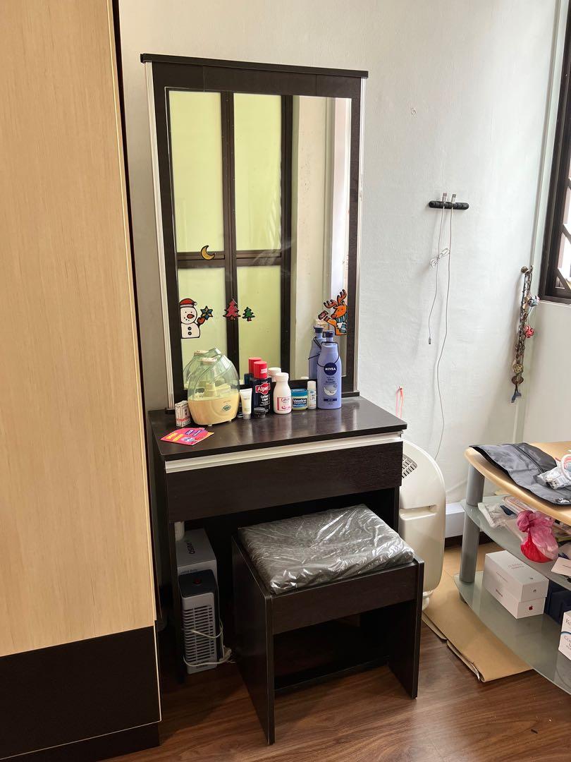 Dressing table with sliding mirror door, Furniture & Home Living ...