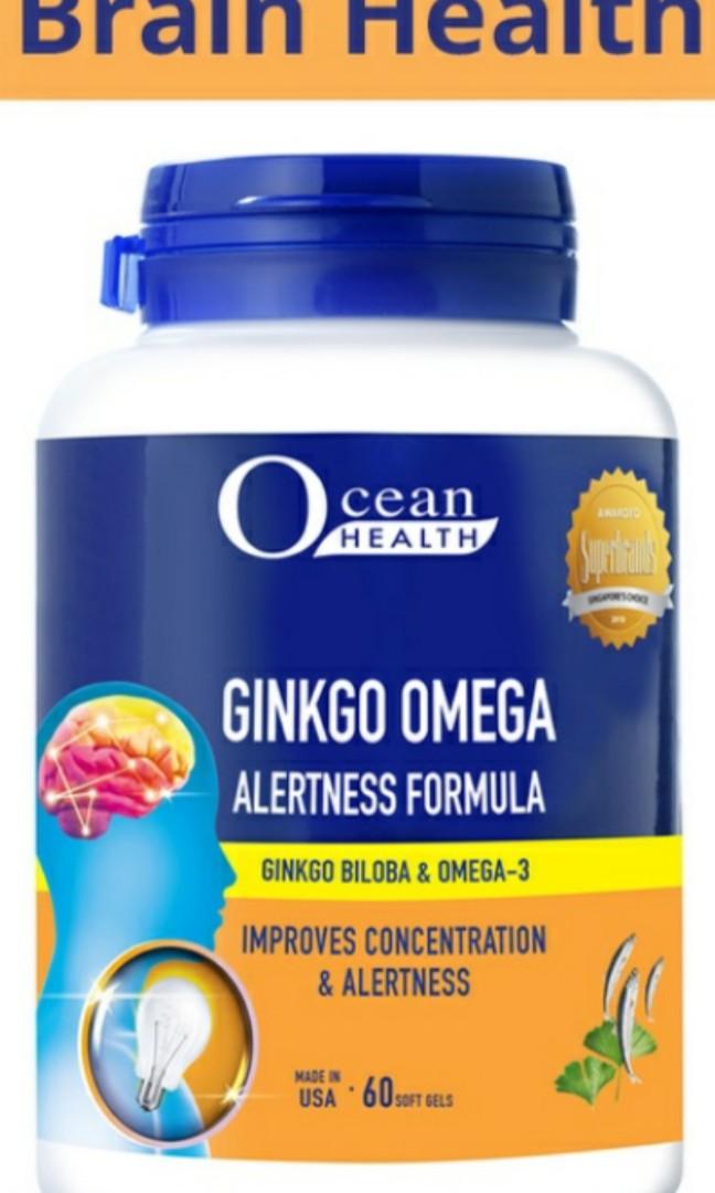 Gingko Biloba tablet with Omega 3 for memory and concentration (60 ...