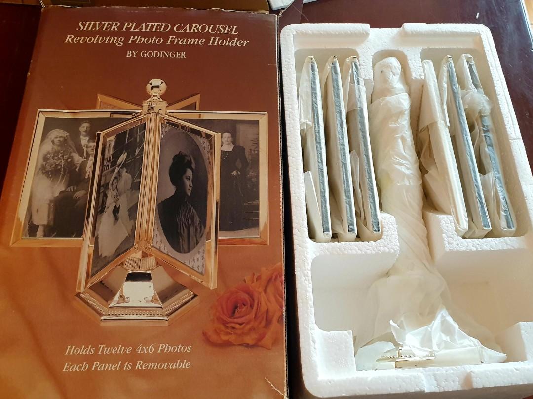 Godinger Silver Plated Revolving Photo Frame Carousel 12-- 4x6 Photos ...