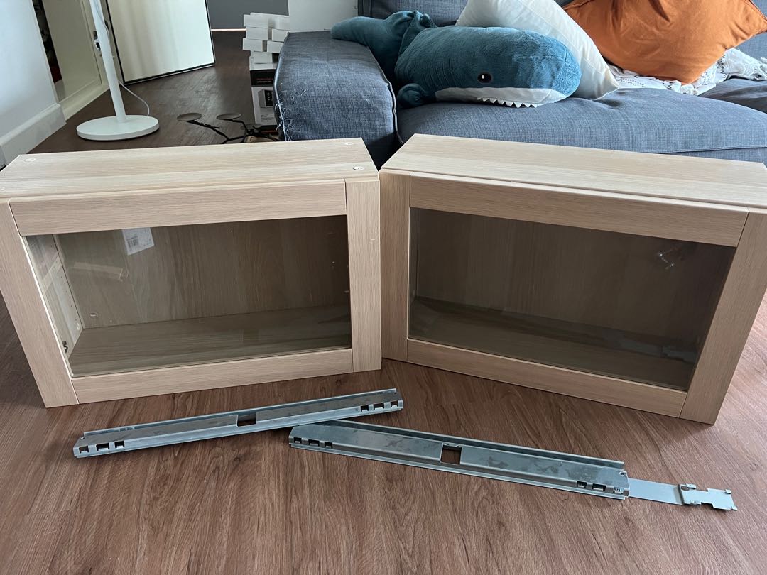 IKEA BESTA Display Cabinet x2, Furniture & Home Living, Furniture ...