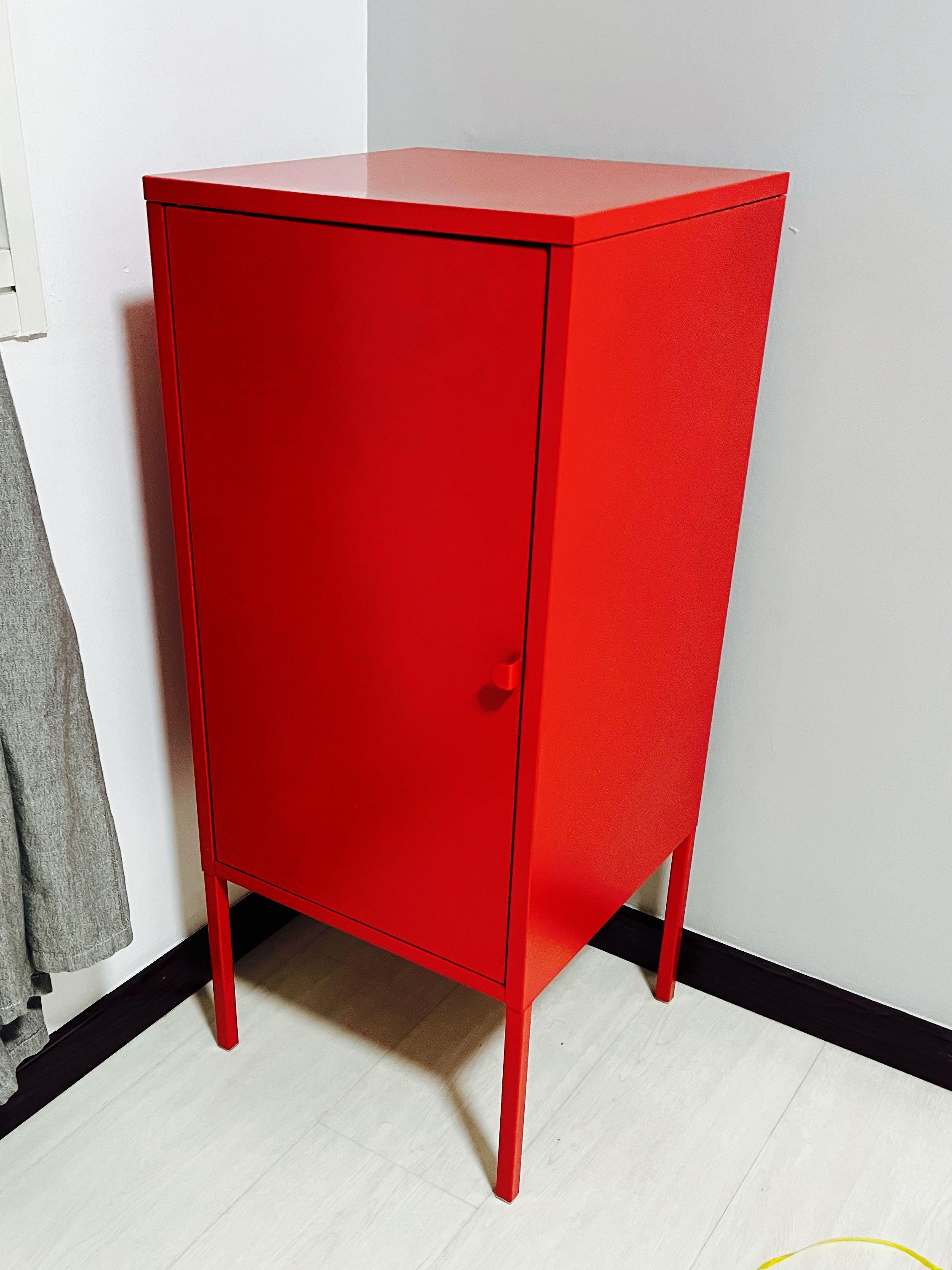 Ikea Lixhult Red Metal Cabinet, Furniture & Home Living, Furniture ...