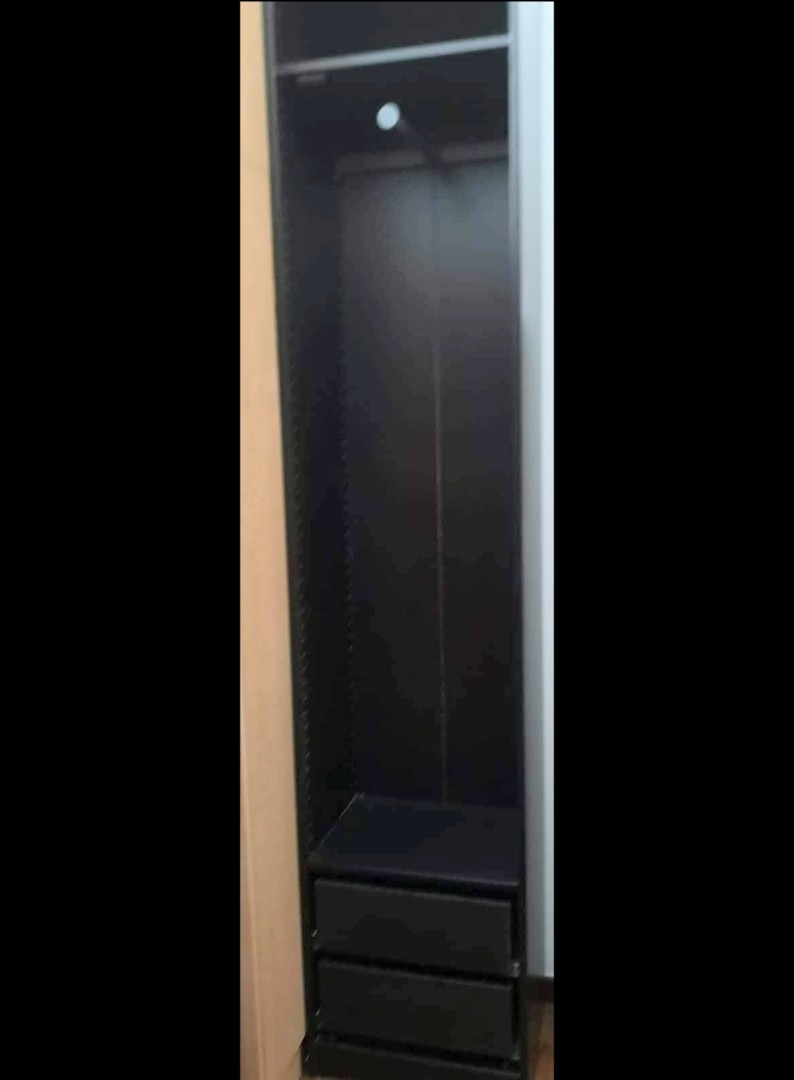 Ikea PAX Wardrobe (black-Brown) with 1 x pull-out clothes rail + 2 ...