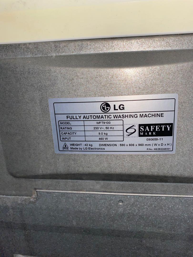 LG washing machine Fuzzy logic 9.0kg, TV & Home Appliances, Washing ...