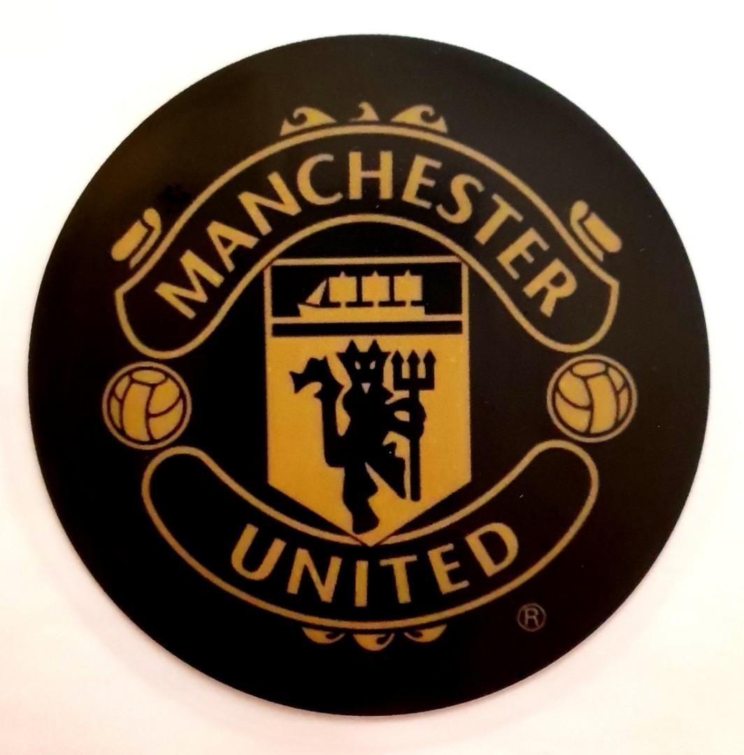 Manchester United Gold & Black Car Decal, Hobbies & Toys, Stationery ...