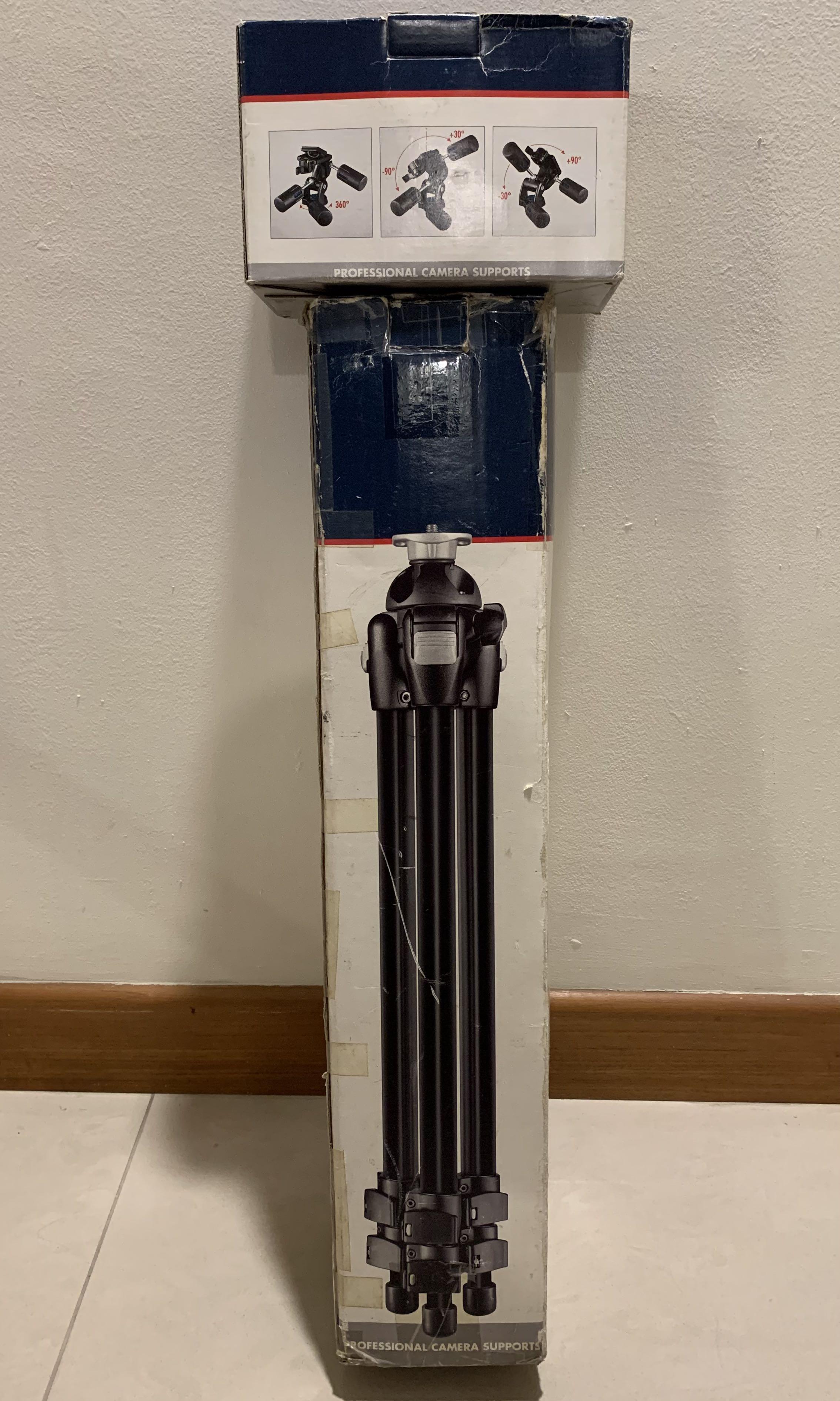 Manfrotto 055AB Tripod With 3 Way Pan Head, Photography, Photography Accessories, Tripods ...