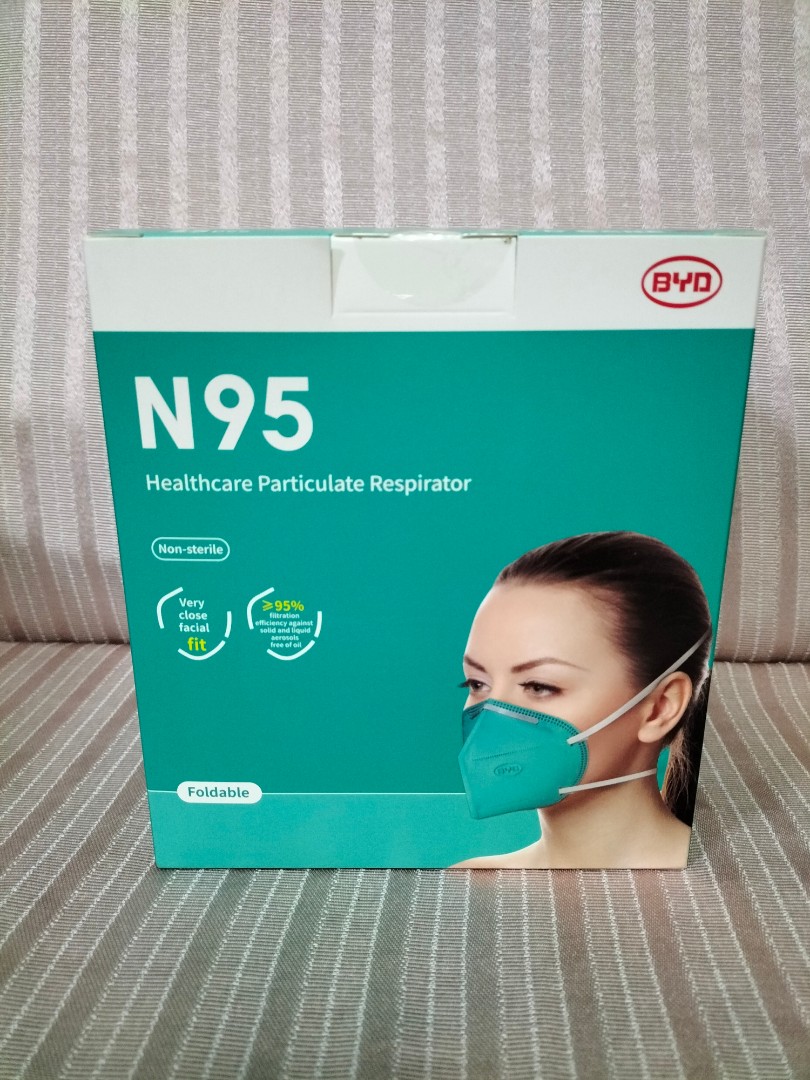N95 BYD Healthcare Particulate Respirator, Health & Nutrition, Face Masks & Face Shields on ...