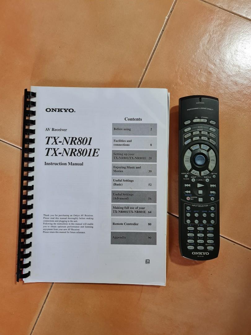 ONKYO AV Receiver TX-NR801, Audio, Soundbars, Speakers & Amplifiers on ...
