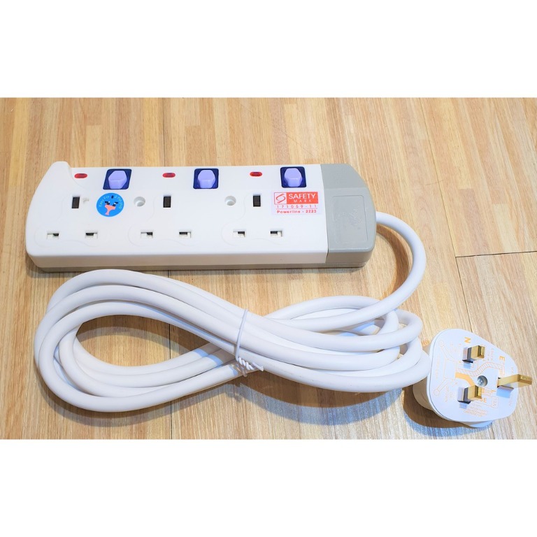 Power extension socket Extension plug Extension cord Extension cable 3 ...