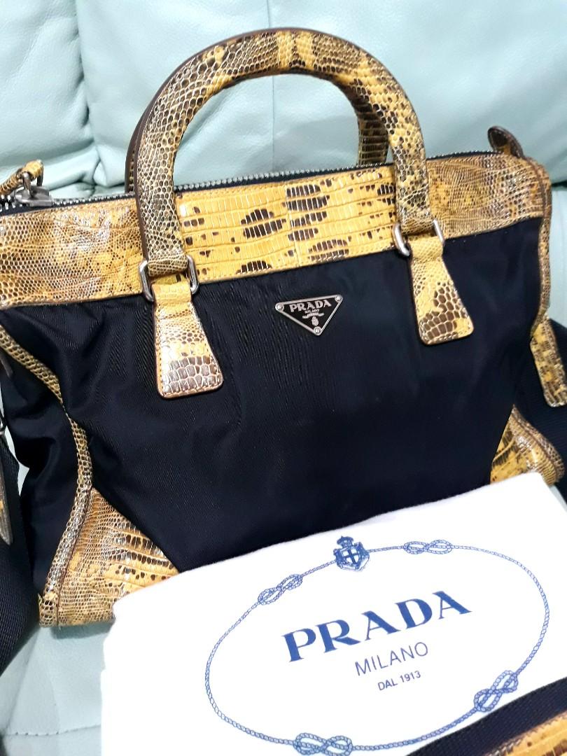 Prada snake two way bag, Luxury, Bags & Wallets on Carousell