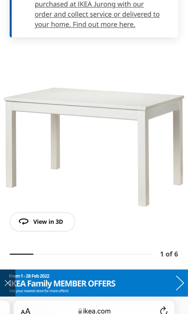 Preloved IKEA Extendable Dining Table and chair, Furniture & Home ...