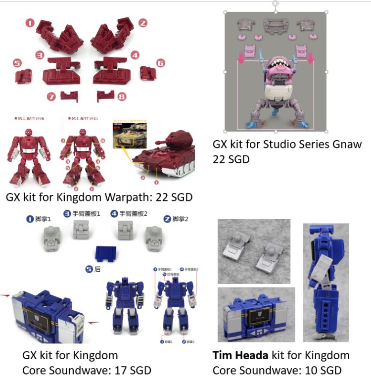 Preorder assorted upgrade kits for SS86 Kingdom Transformers, Hobbies ...