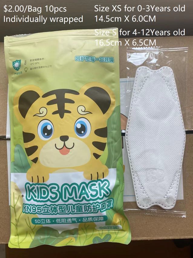 (Ready Stock)Kids Children Mask 5D N95 individually wrapped mask ...
