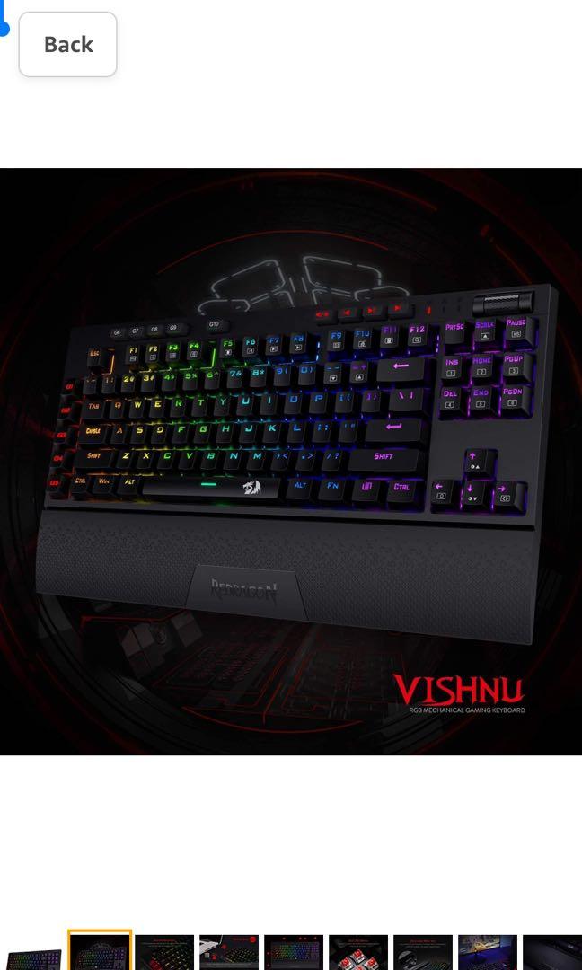 Redragon K596 Vishnu 2.4g Wireless/Wired RGB Mechanical Gaming Keyboard ...