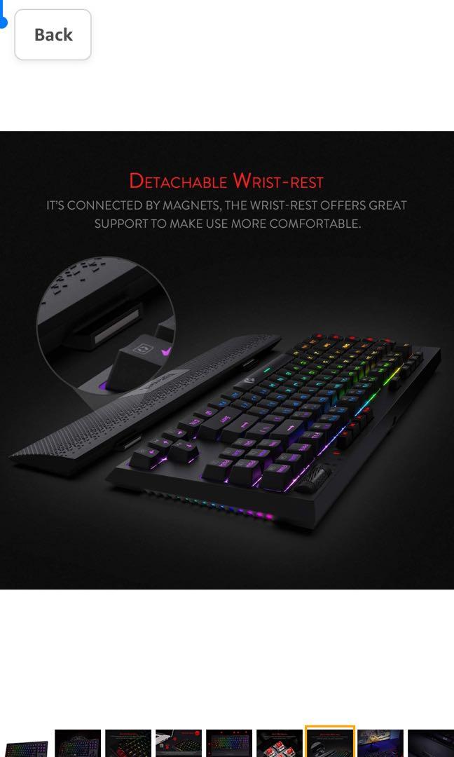 Redragon K596 Vishnu 2.4G Wireless/Wired RGB Mechanical Gaming Keyboard ...