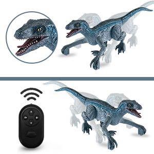 Remote Control Dinosaur Electronic Realistic Walking Velociraptor RC ...