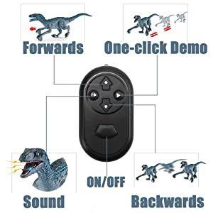 Remote Control Dinosaur Electronic Realistic Walking Velociraptor RC ...