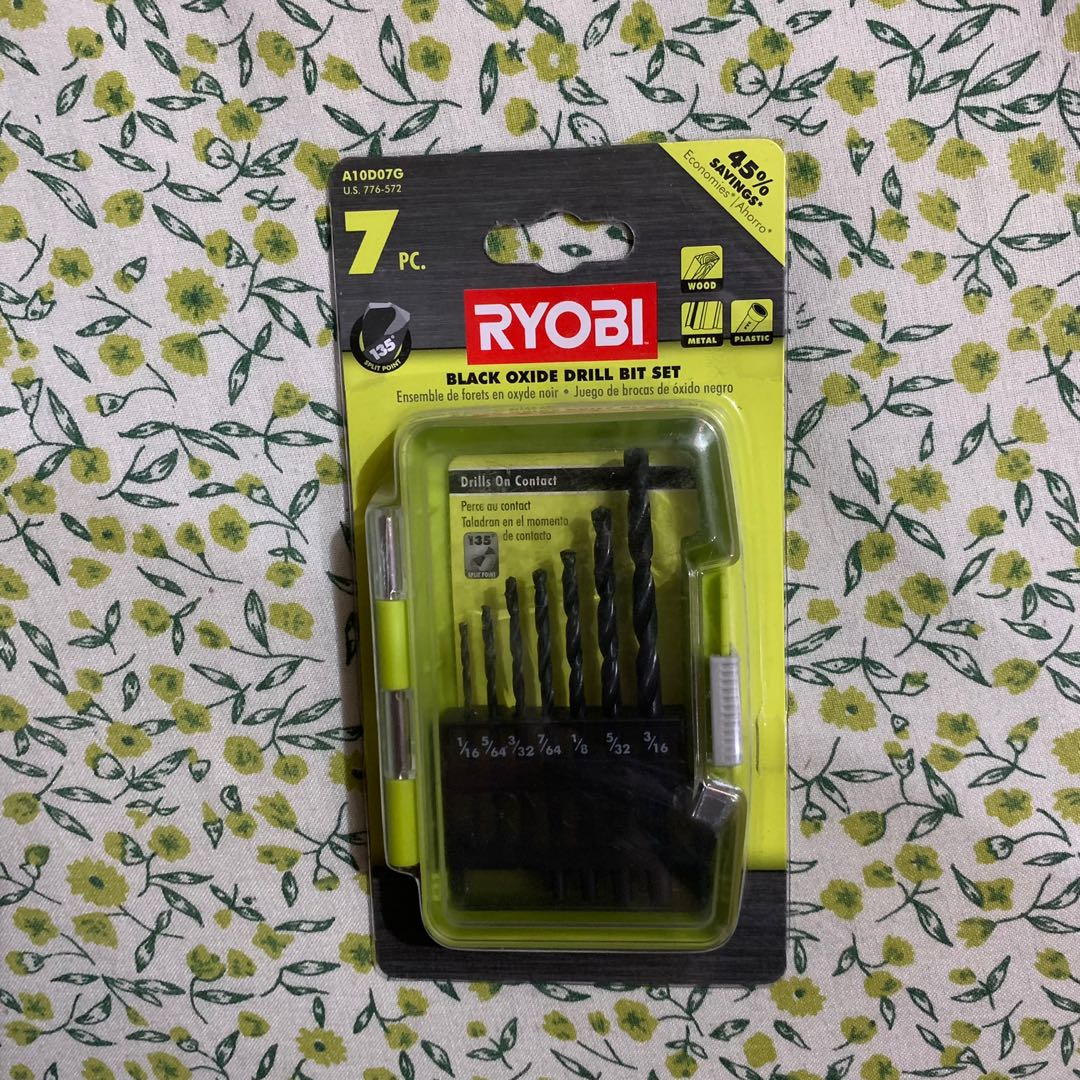 RYOBI 7pcs. Black Oxide Drill Bit Set, Commercial & Industrial ...