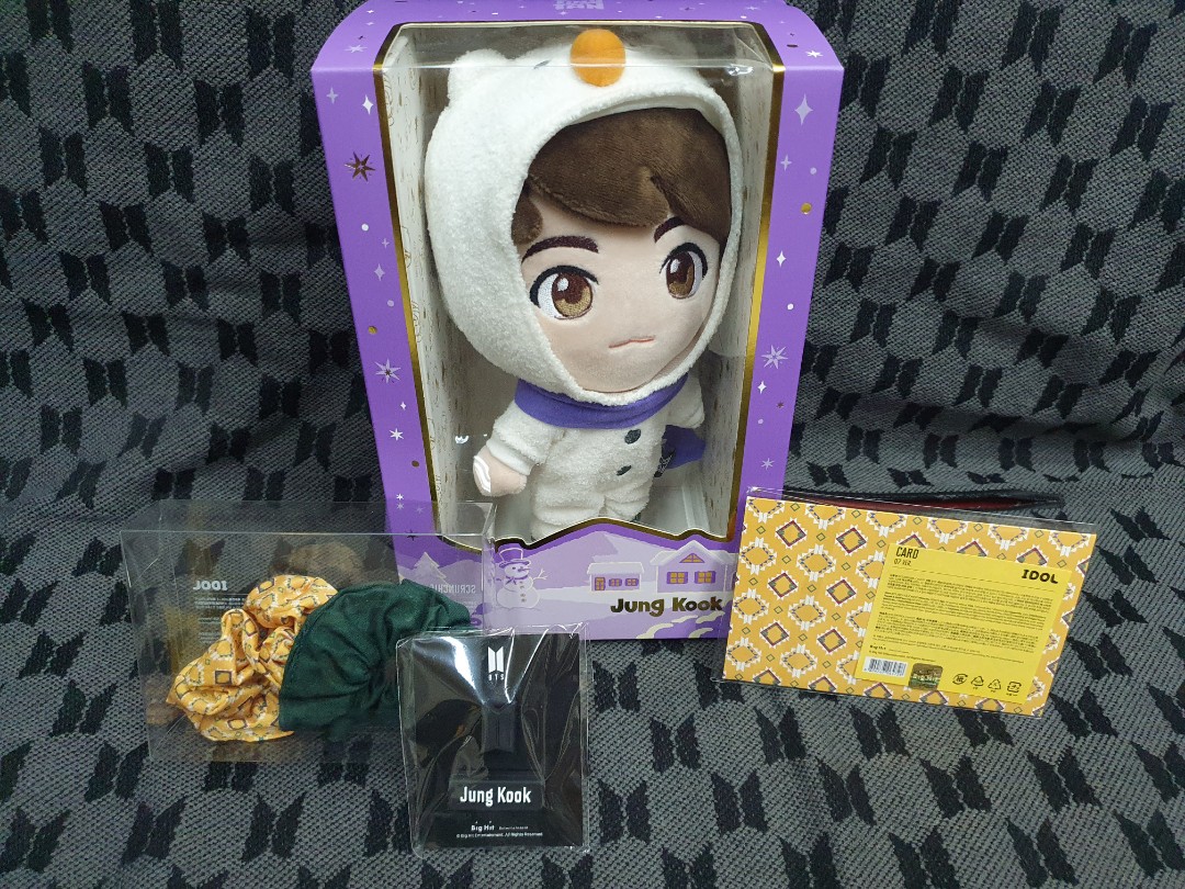 SALE! BTS JK Jungkook Tiny Tan Winter Plush Doll Bundle, Hobbies & Toys, Memorabilia ...