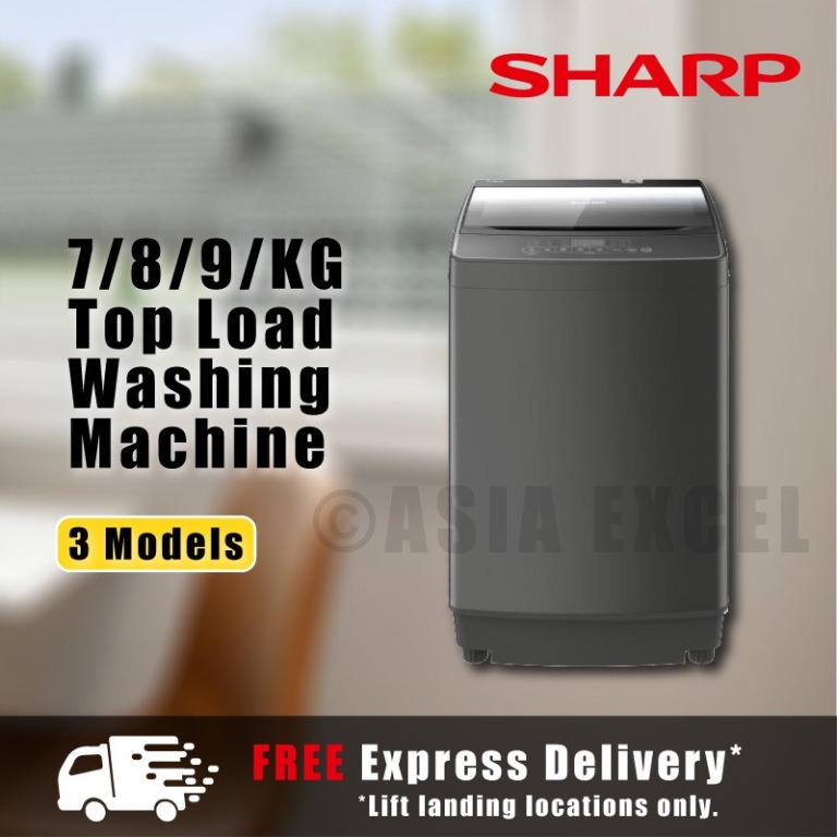 SHARP 7/8/9KG DARK GREY TOP LOAD WASHING MACHINE [ES-G70G/ES-G80G/ES ...