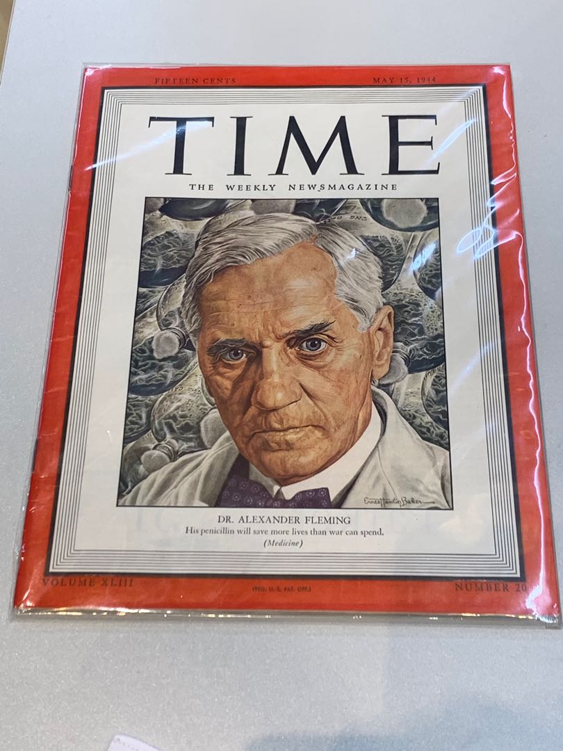Alexander Fleming - TIME Magazine 1944, 興趣及遊戲, 書本 & 文具, 雜誌 - Carousell