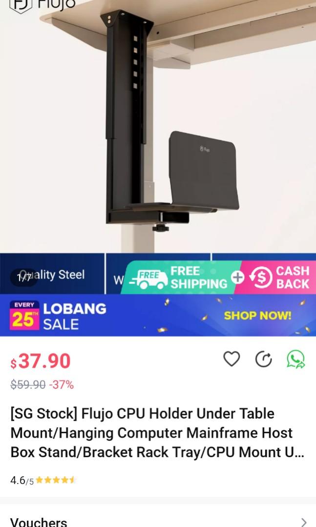 Solid under table mount CPU holder, Computers & Tech, Parts ...