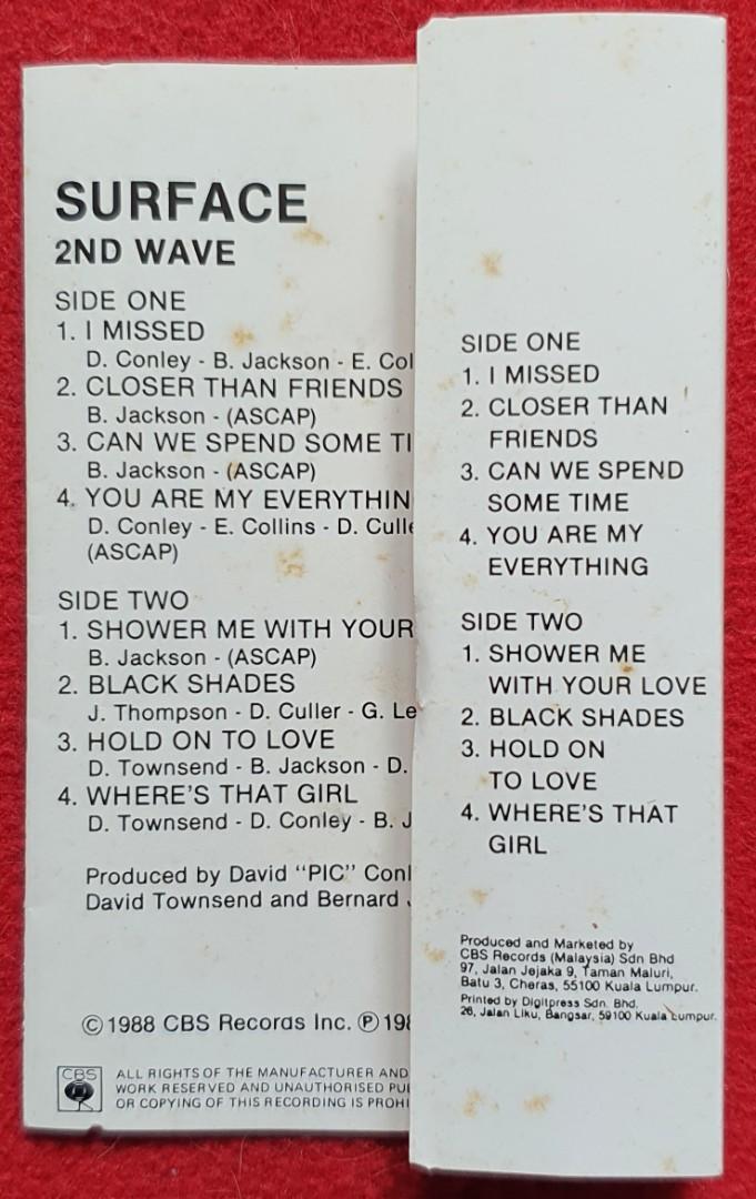 Surface 2ND WAVE Cassette Tape, Hobbies & Toys, Music & Media, CDs ...