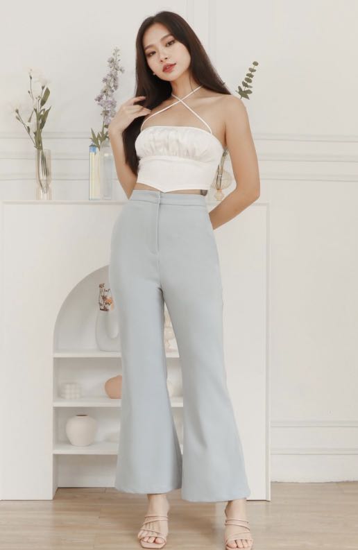 TSS Bondi Bell Bottom Pants (Pastel Blue), Women's Fashion, Bottoms ...
