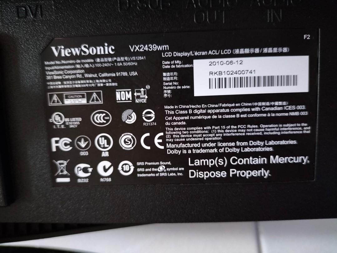 View sonic monitor screen, Computers & Tech, Parts & Accessories ...