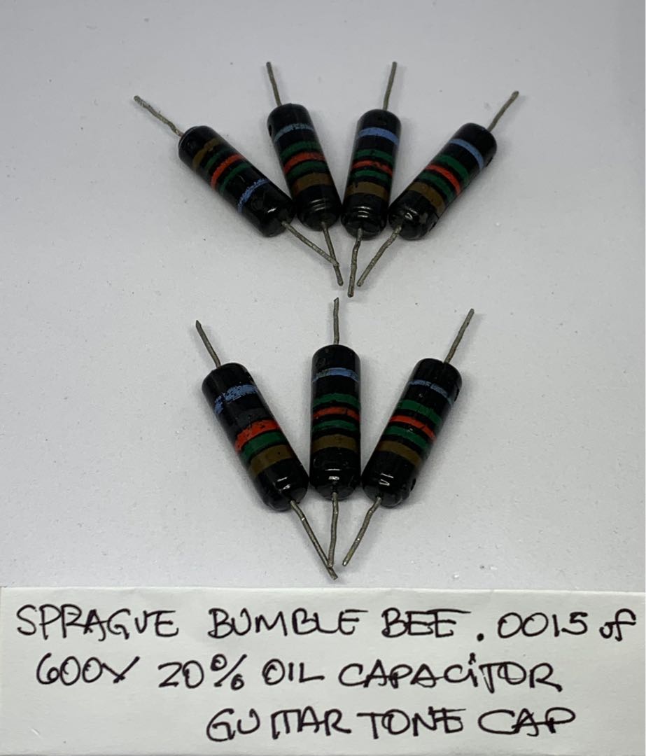 Vintage Sprague Bumble Bee .0015 uf 600V 20% Oil Capacitor Guitar Tone ...