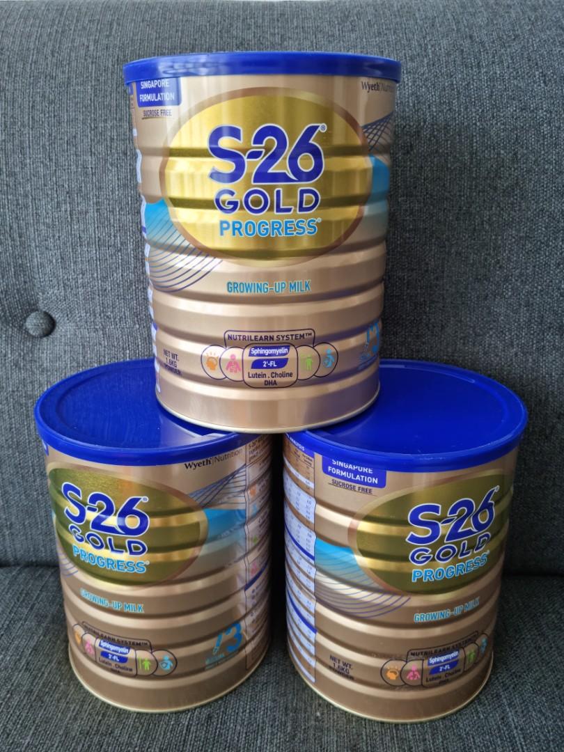 Wyeth S26 Progress Gold Grow Up Milk formula Stage 3, 1.6kg per tin, Babies & Kids, Nursing ...