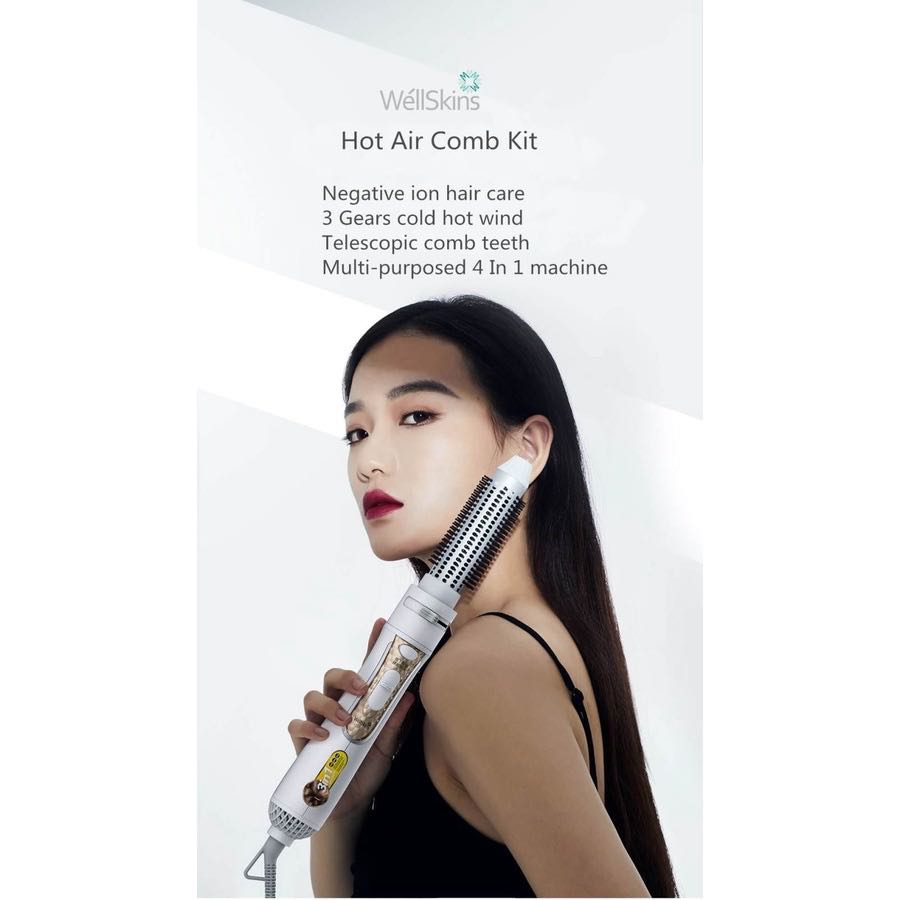 XiaoMi Wellskins 2-in-1 Hot Air Wrap Negative Ion Comb Styler | Hair ...