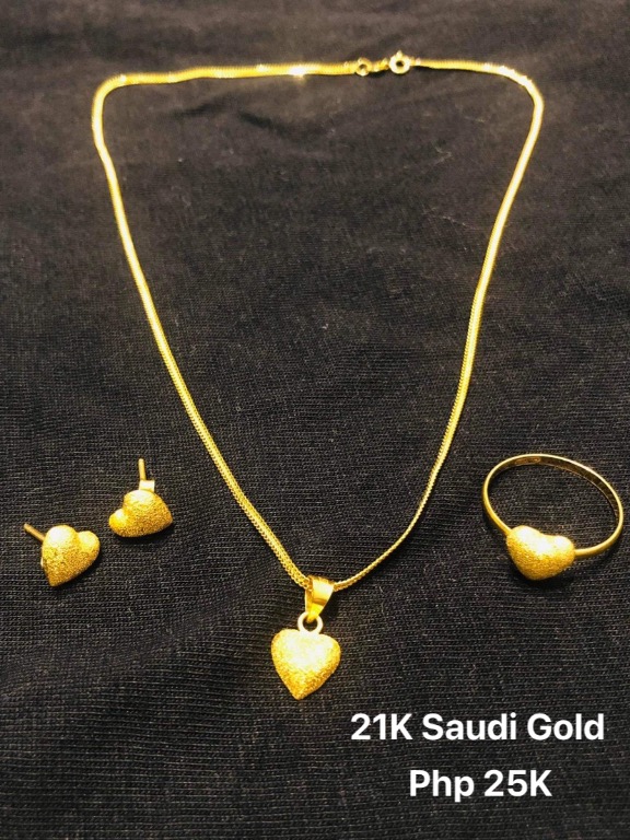 21K Saudi Gold Jewelry Set, Women's Fashion, Jewelry & Organizers ...