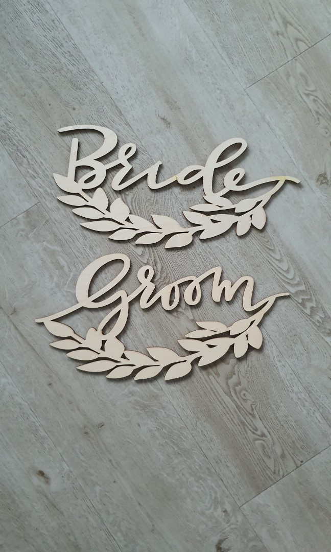 Bride Groom Wedding ROM Sign deco, Furniture & Home Living, Home Decor ...