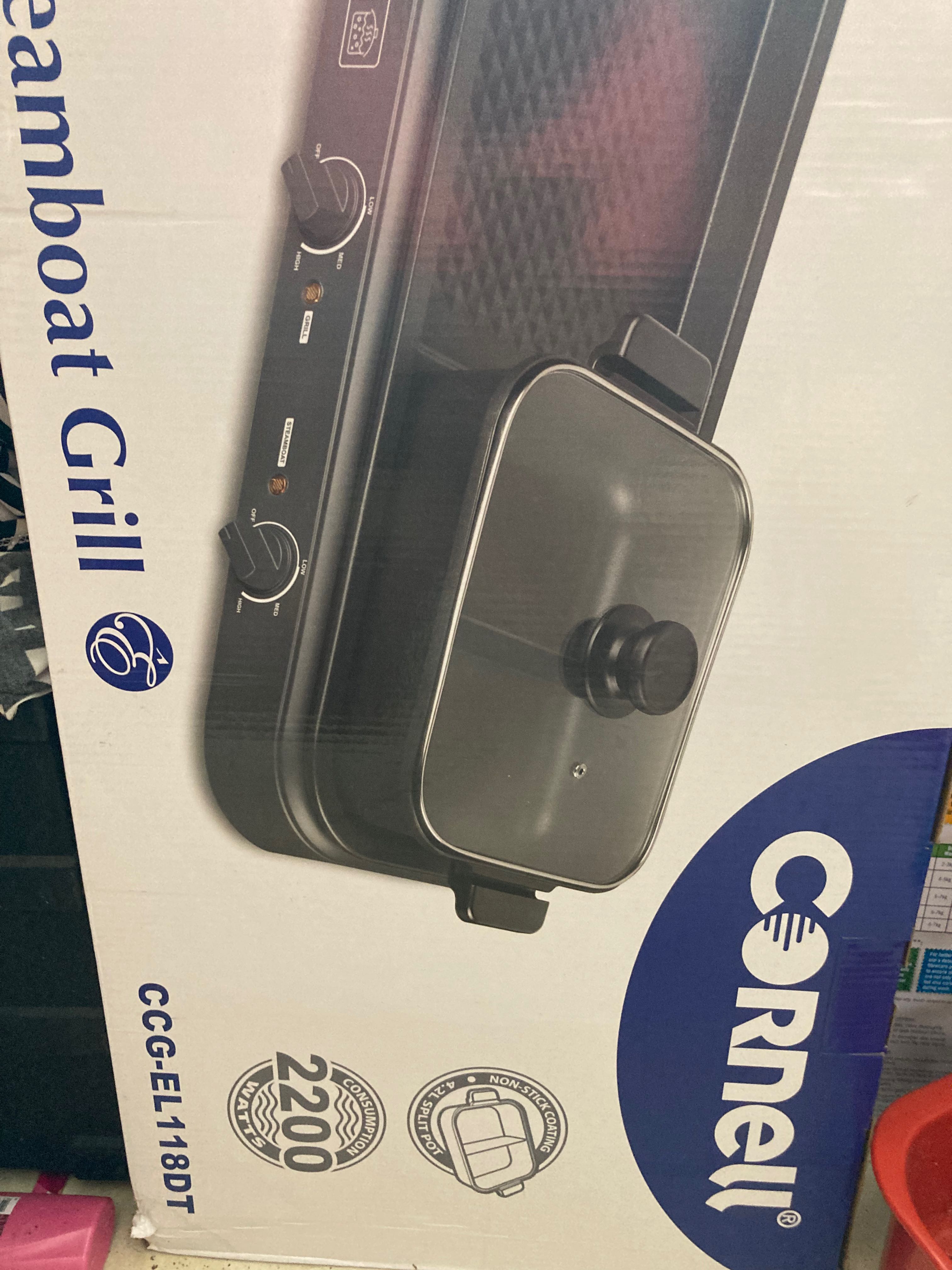 Cornell split pot bbq & hot pot set, TV & Home Appliances, Kitchen ...