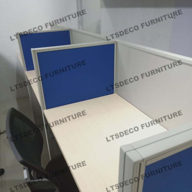 CUBICLE WORKSTATION TABLE FULL FABRIC OFFICE PARTITION, Furniture ...
