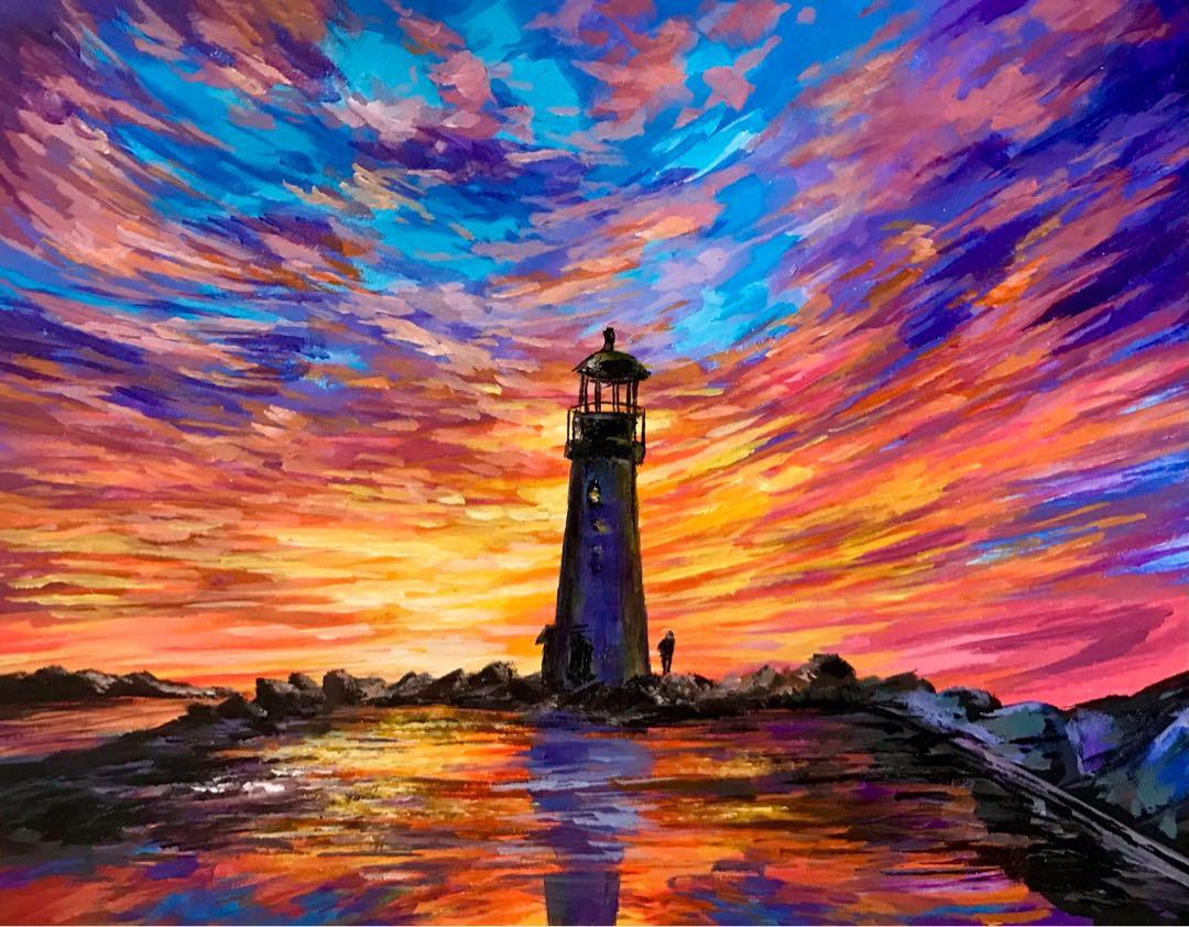 Custom Acrylic Paintings: Impressionist Style Landscape Painting ...