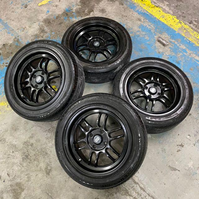 Enkei RPF1 15 inch sports rim Bezza tyre 70%, Auto Accessories on Carousell