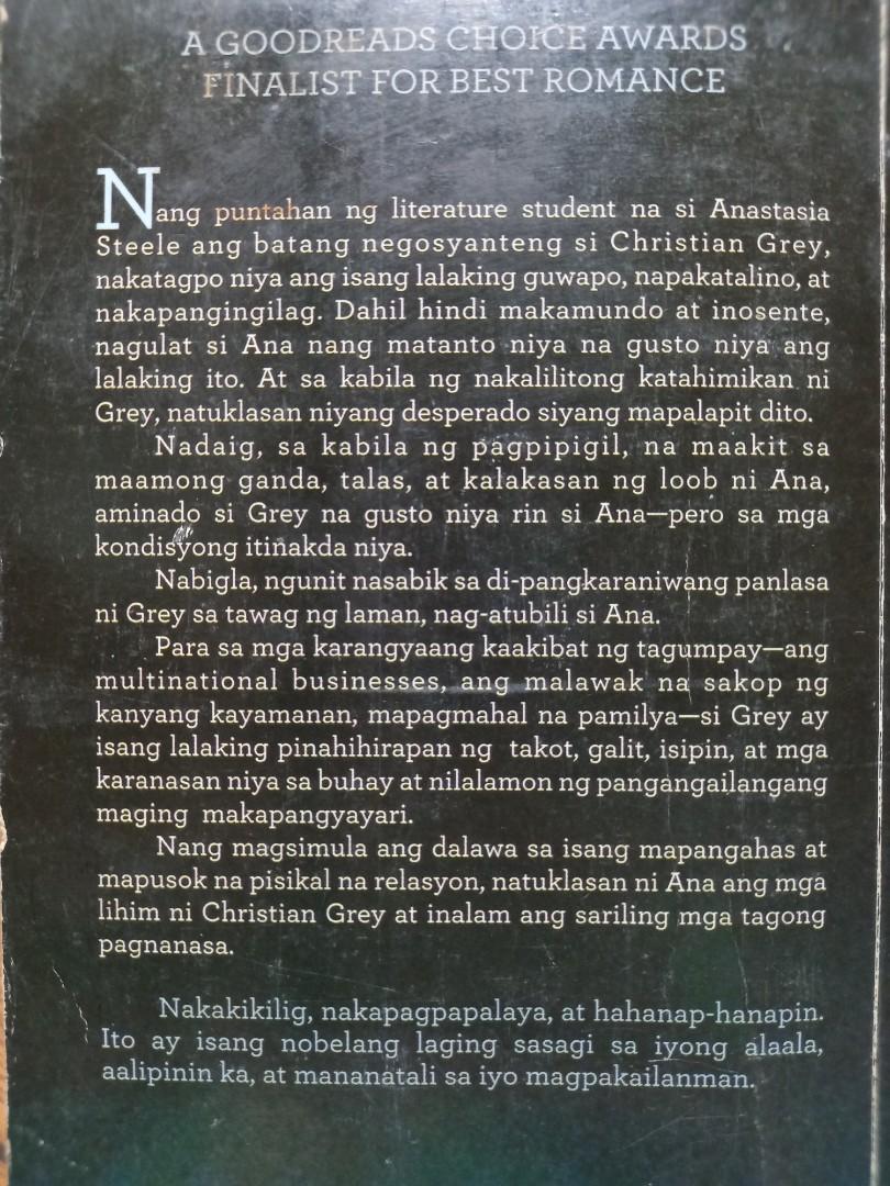 Fifty Shades of Grey Filipino Tagalog Edition, Hobbies & Toys, Books ...