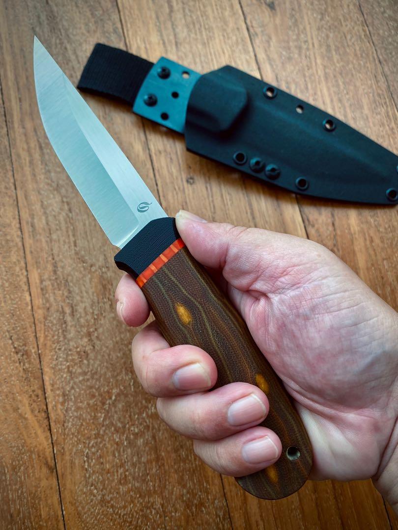 Handmade Custom Bushcraft blade with Rare Micarta and Elmax Steel ...