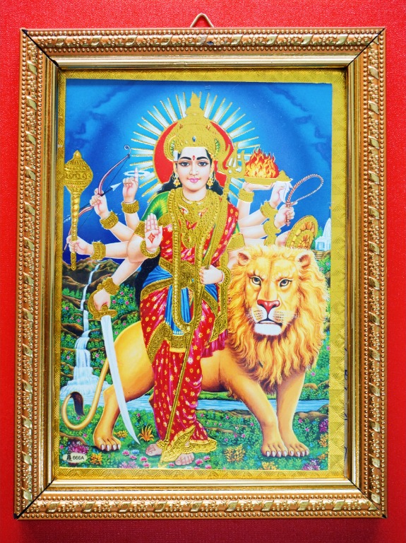Hindu goddess Parvati/Shakti painting 20.5cm x 15.5cm Brand new ...