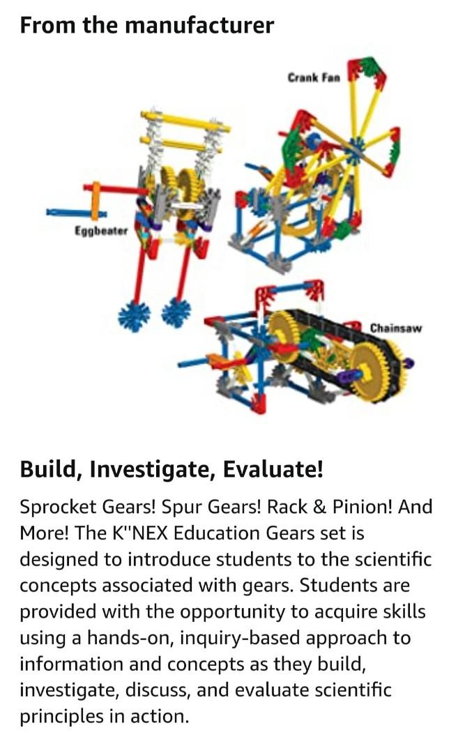 K'NEX - Gears STEM / BUILDING & LEARNING, Hobbies & Toys, Toys & Games ...